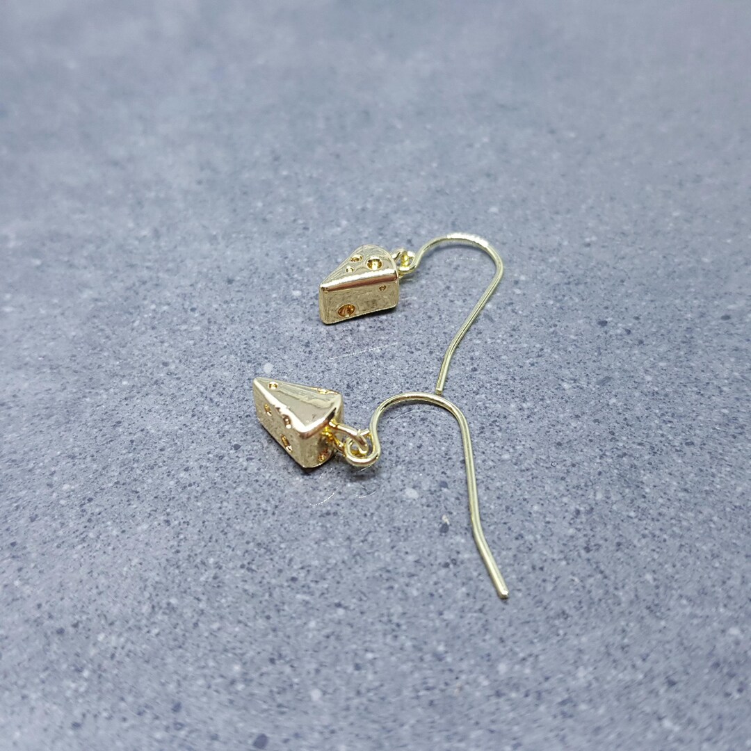 Cheese Earrings, Choice of Ear Wires, Gold Plated Jewelry, Celebration ...