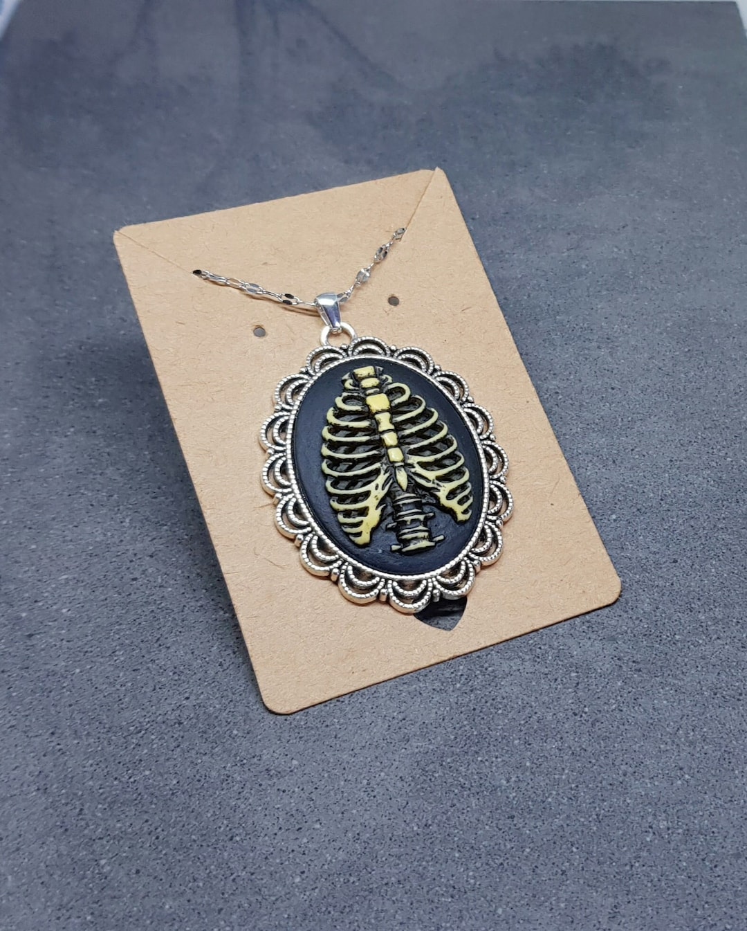 Skeleton Choker, Skeleton Necklace, Skeleton Rib Cage Necklace, Gothic ...