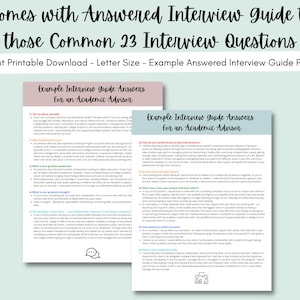 Job Interview Prep Resources Packet: Interview Guide Template, Practice ...