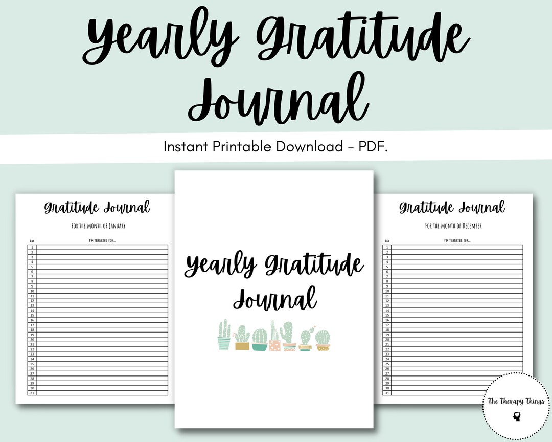 Yearly Gratitude Journal: Thankfulness, Self Care, Home Management ...