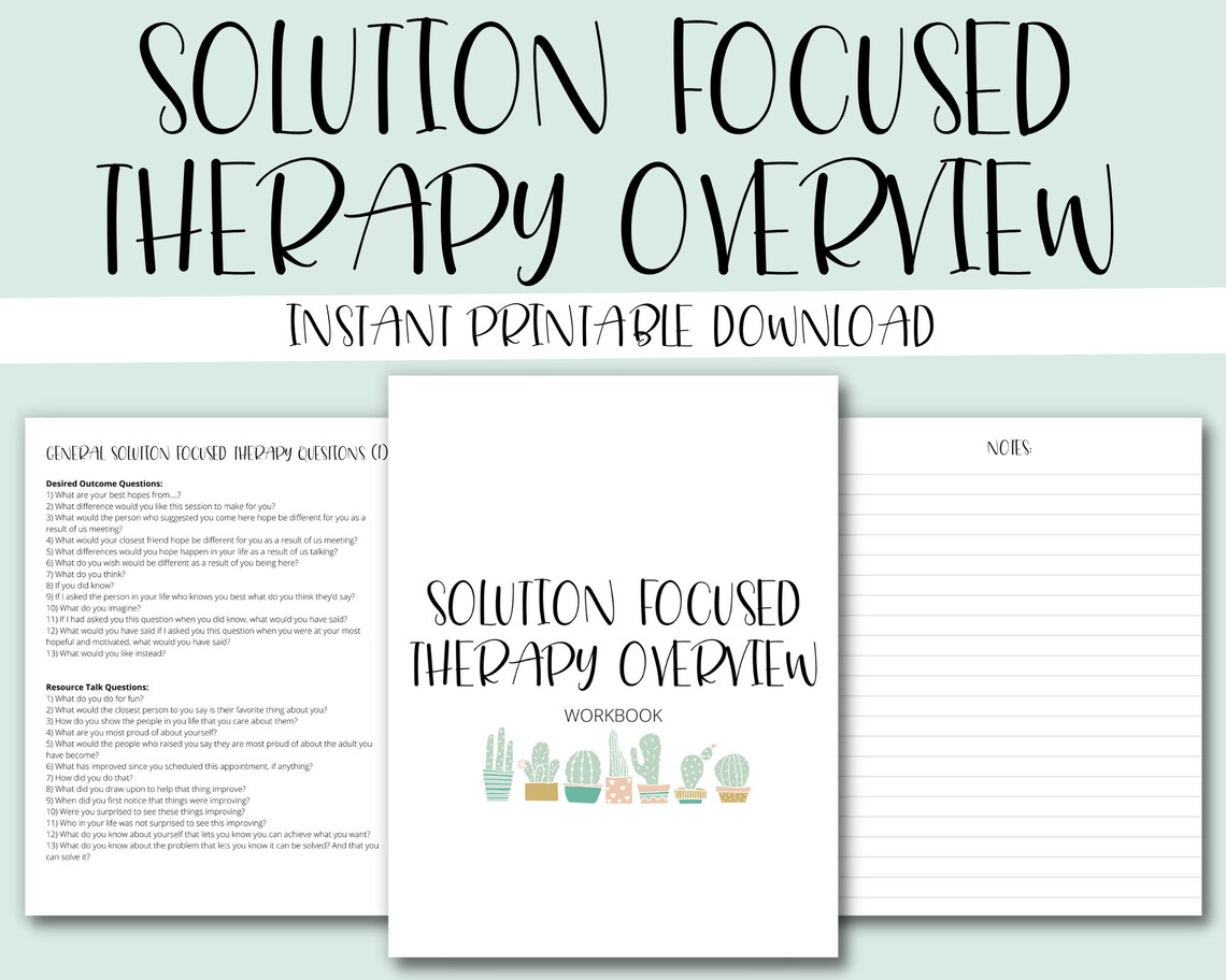 Solution Focused Therapy Overview Workbook: Brief Therapy - Etsy