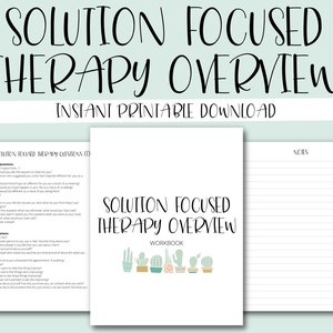 Solution Focused Therapy Overview Workbook: Brief Therapy - Etsy