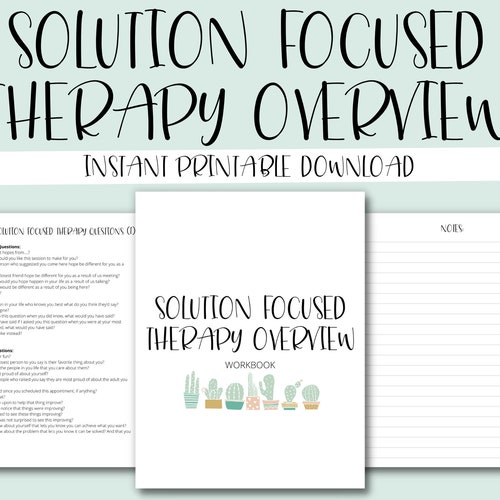 Solution Focused Therapy Overview Workbook: Brief Therapy - Etsy