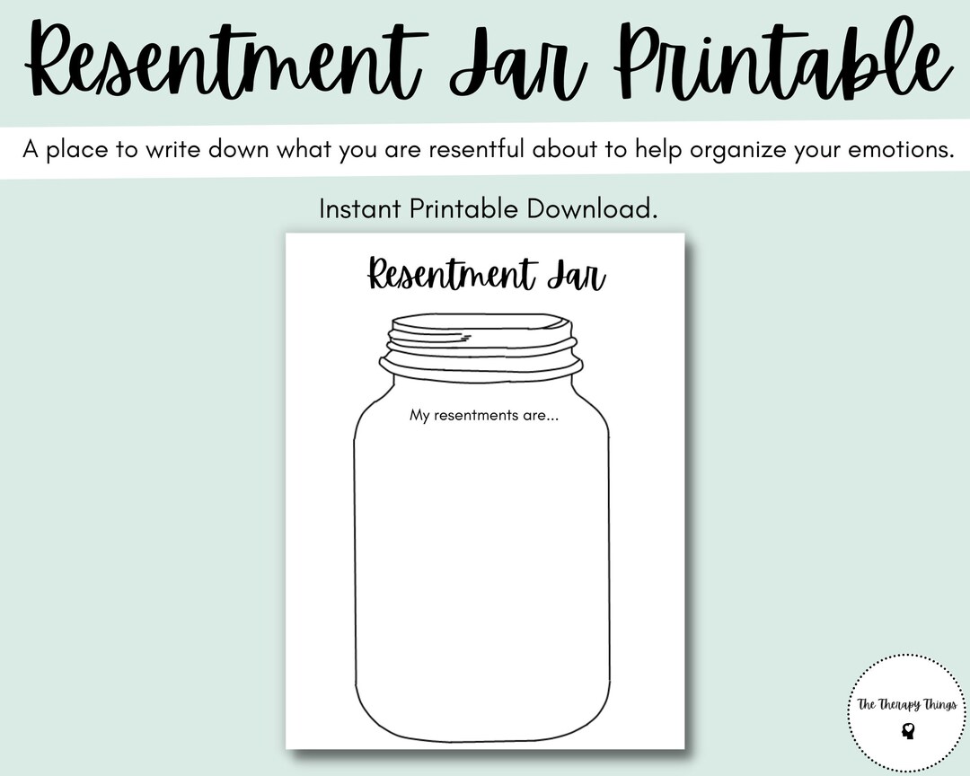 Resentment Jar Printable: Manage Emotions, Name It to Tame It ...