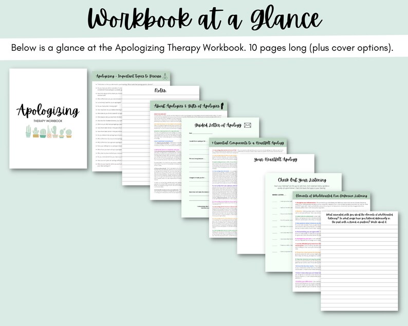 Apologizing Therapy Workbook: Apology Gift Reconciling - Etsy