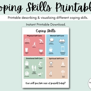 Coping Skills Printable: Poster, for Kids, Mental Health Art, Wall ...