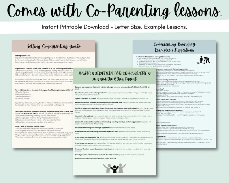 Co-parenting Therapy Workbook: Parenting Goals & Solutions, Session ...