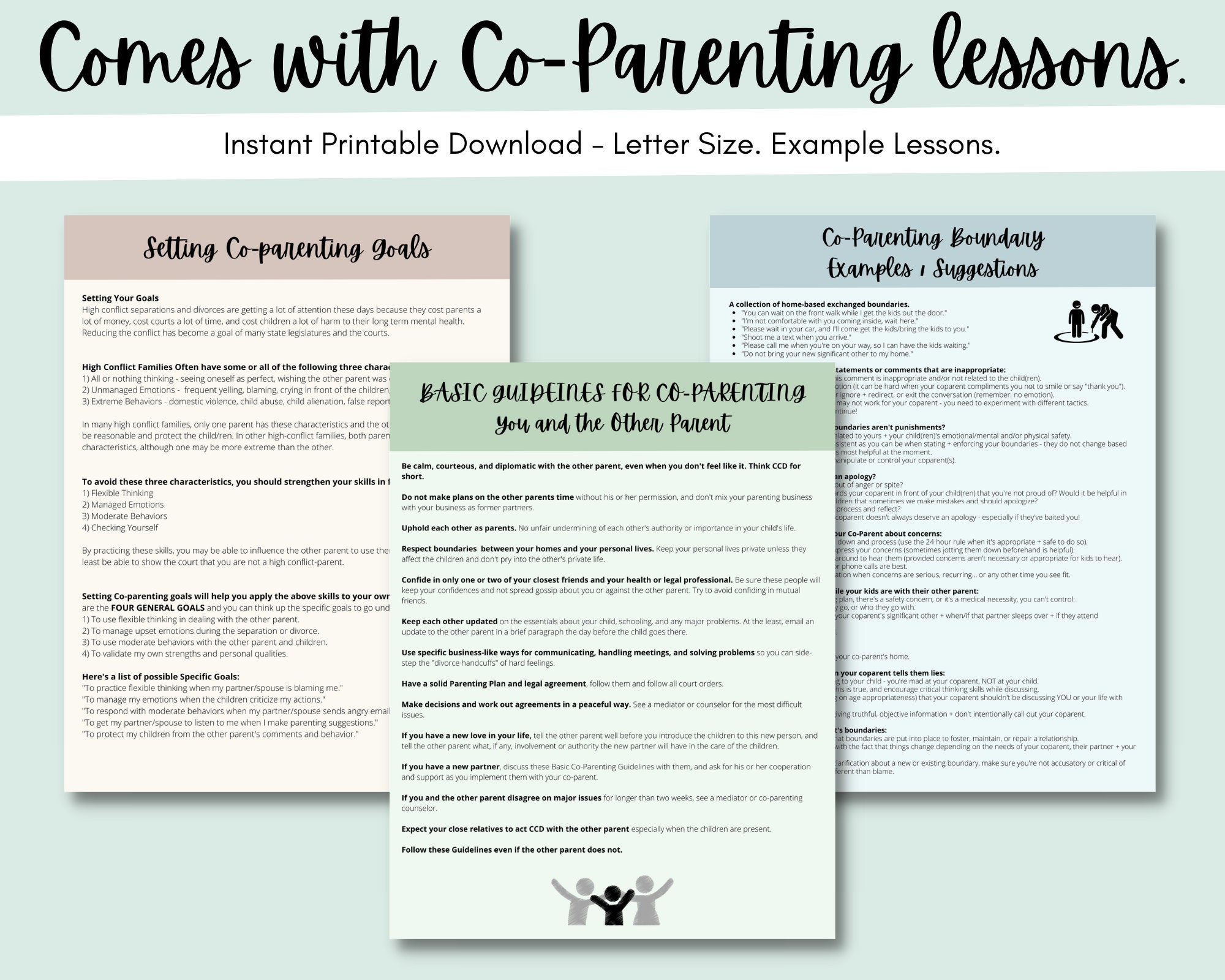 Co-parenting Therapy Workbook: Parenting Goals & Solutions, Session ...