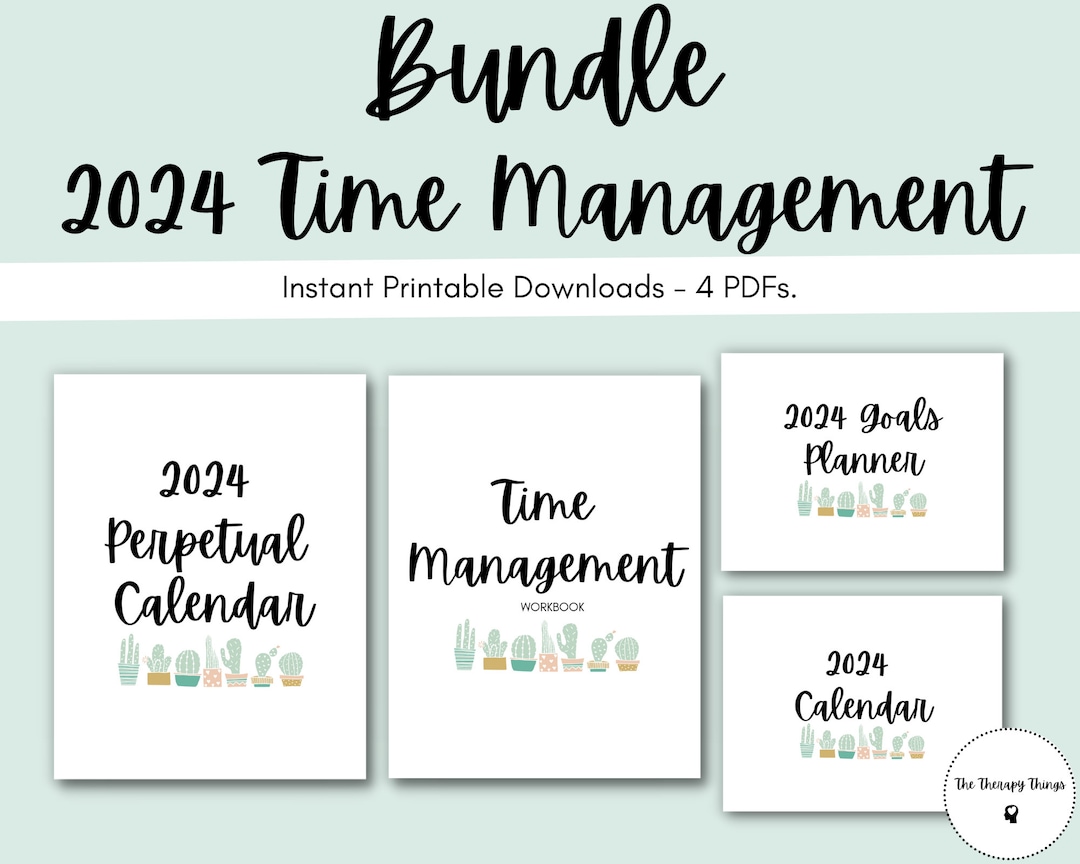 2024 Time Management BUNDLE: Workbook, Prioritizing, Tool, Calendars ...