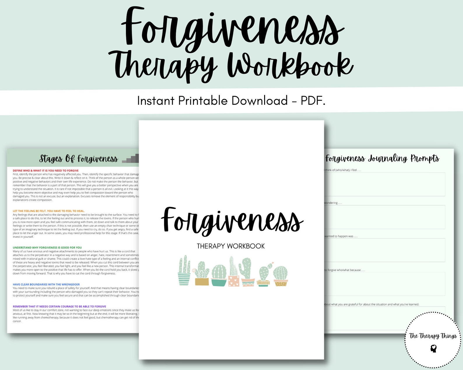 Forgiveness Therapy Workbook: How to Forgive, Reconciliation, Find ...