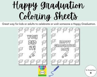 Graduation Coloring Sheet - Etsy