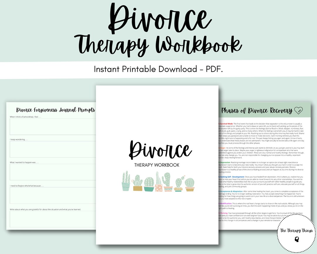 Divorce Therapy Workbook: Transition, Separation, Moving Forward ...
