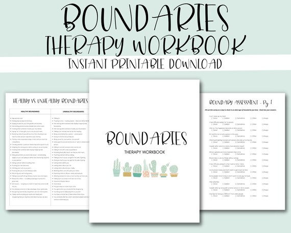 Boundaries Therapy Workbook: Self Help Workbook Setting | Etsy