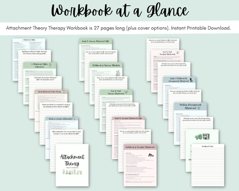 Attachment Theory Therapy Workbook: Attachment Style, Secure, Avoidant ...