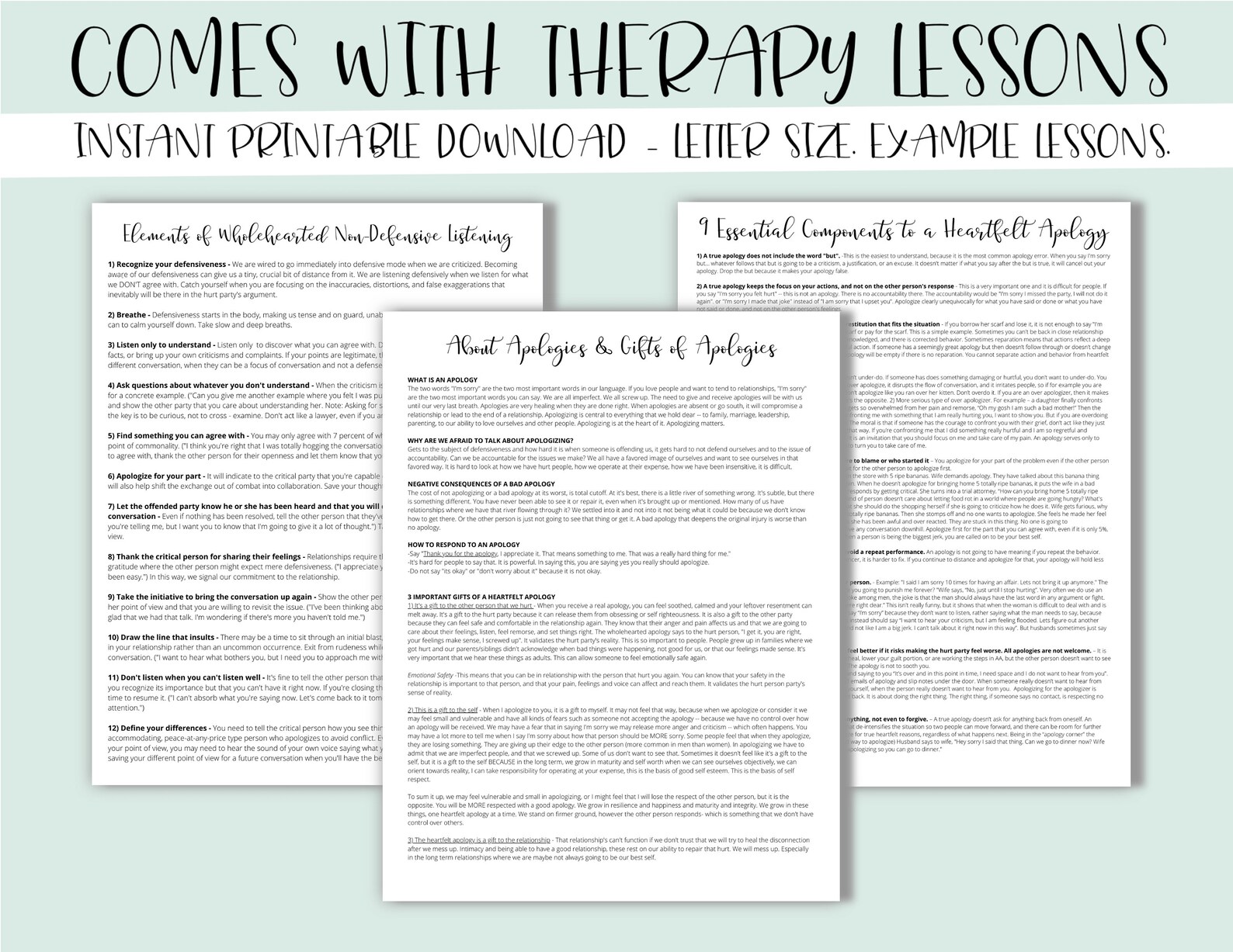 Apologizing Therapy Workbook: Apology Gift Reconciling | Etsy