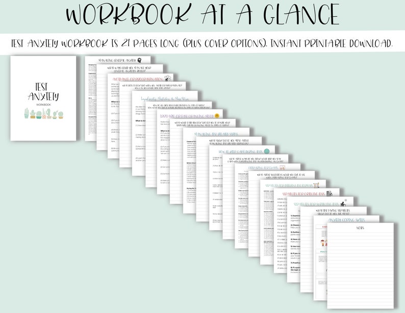 Test Anxiety Workbook: Tips to Reduce Test Anxiety Test - Etsy