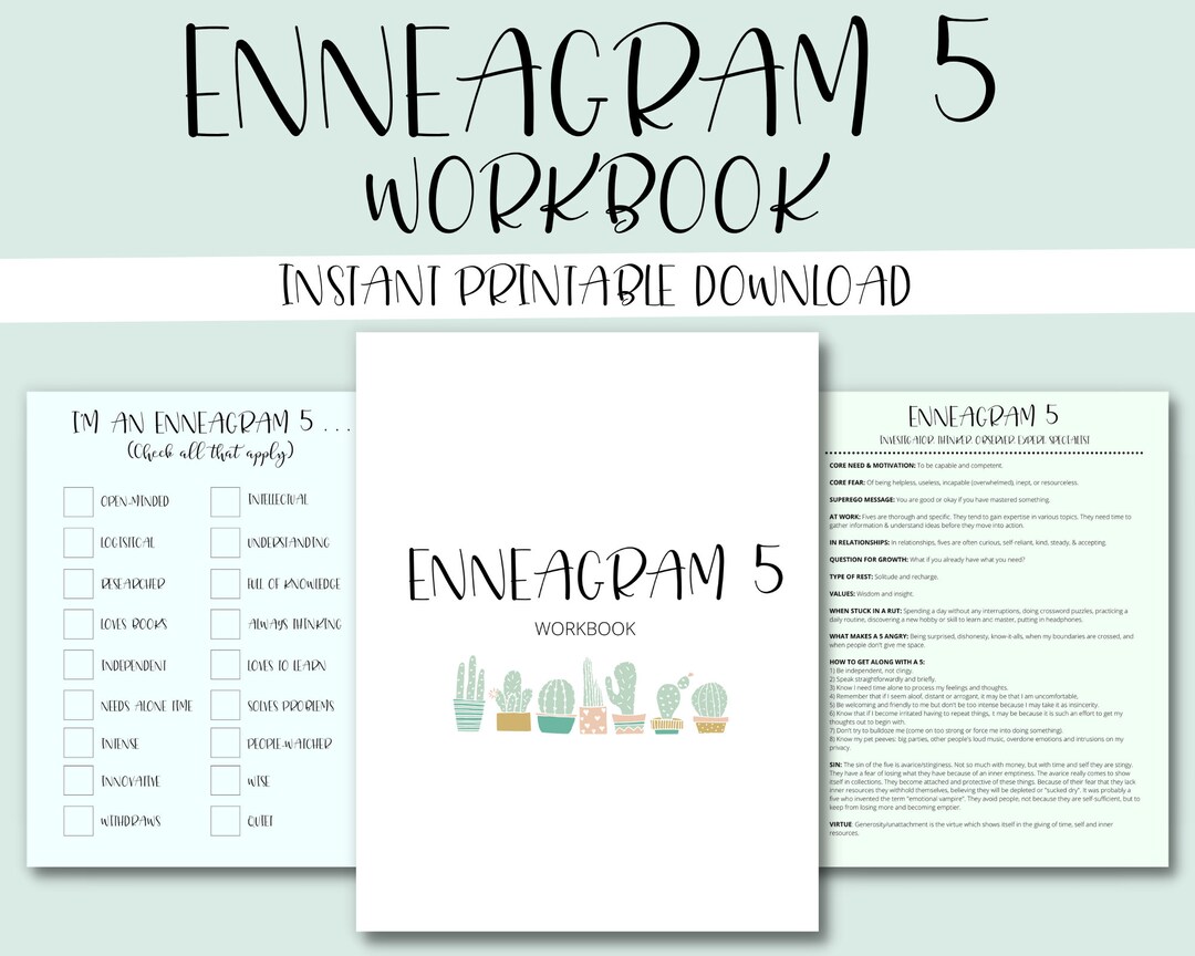 Enneagram 5 Workbook: Investigator Thinker Observer Expert - Etsy