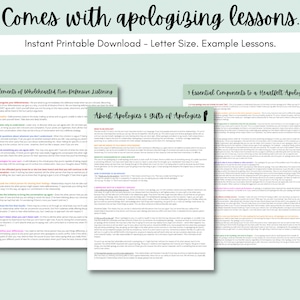 Apologizing Therapy Workbook: Apology Gift, Reconciling Skills, Sorry ...