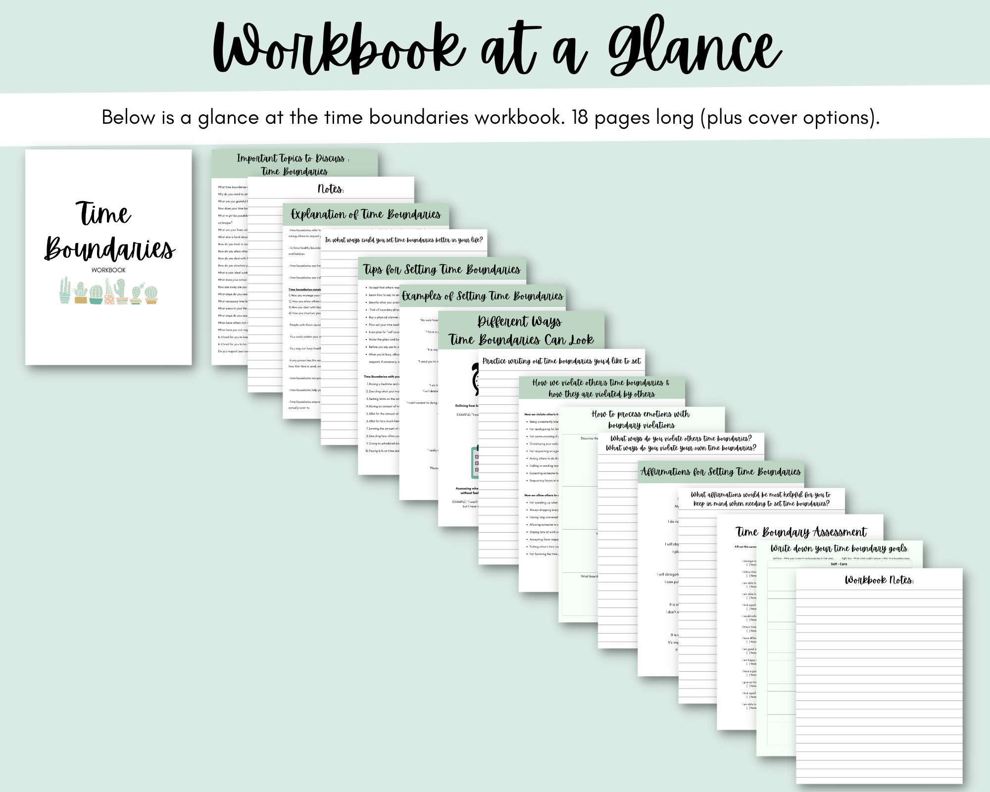 Time Boundaries Workbook: Time Management, Setting Healthy Time ...