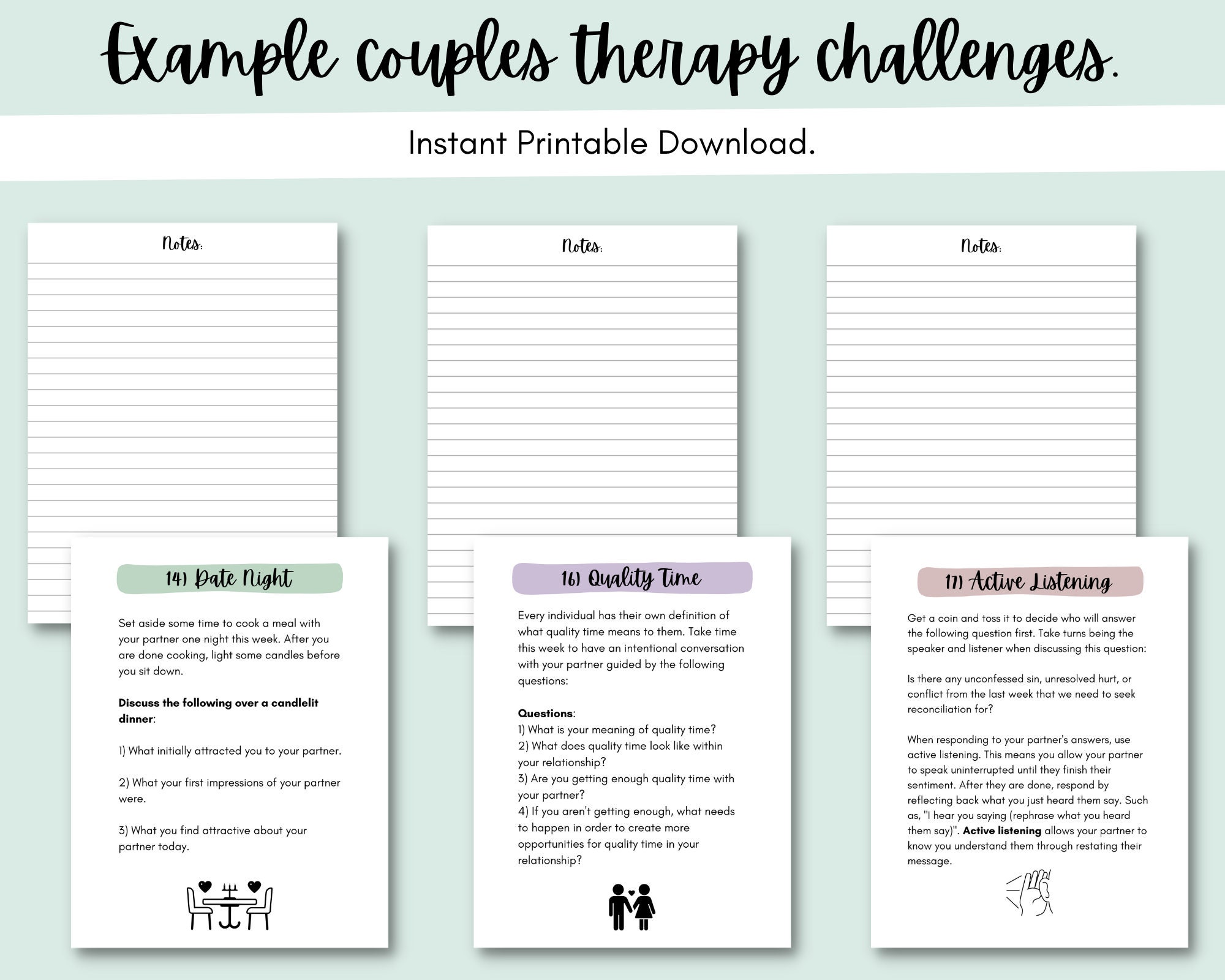 Counselor Cards Printables: Relationship Anxiety & Health, Counseling ...