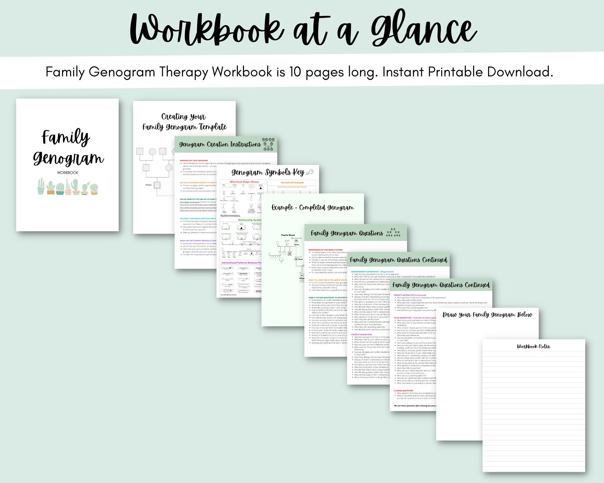 Family Genogram Therapy Workbook: Family Tree, Generations, Dynamics ...