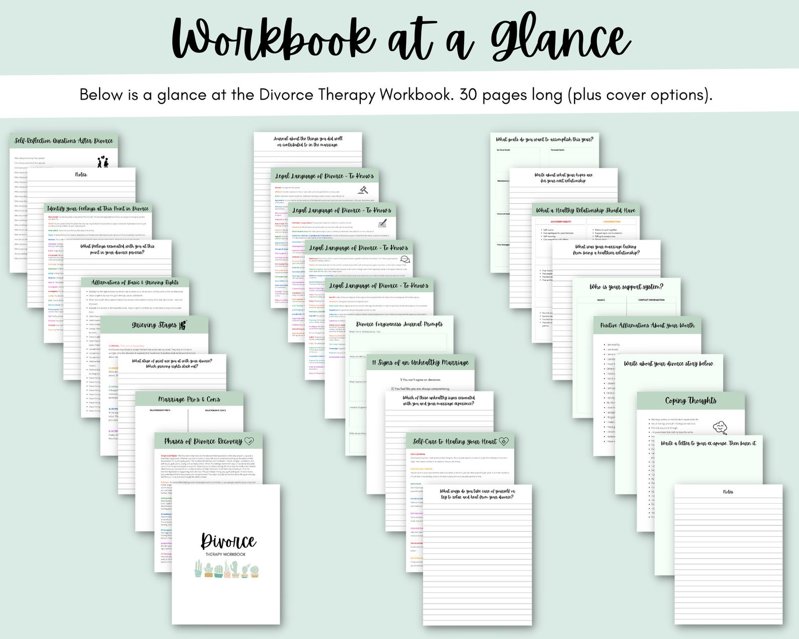 Divorce Therapy Workbook: Transition, Separation, Moving Forward ...