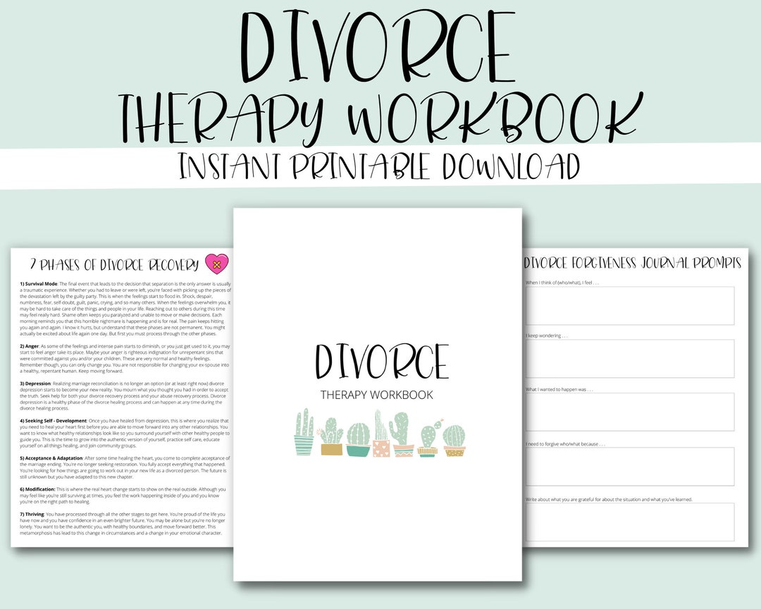 Divorce Therapy Workbook: Transition Separation Moving - Etsy