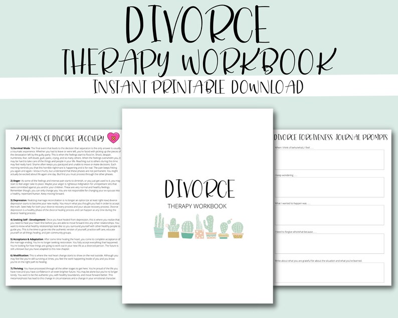 Divorce Therapy Workbook: Transition Separation Moving - Etsy