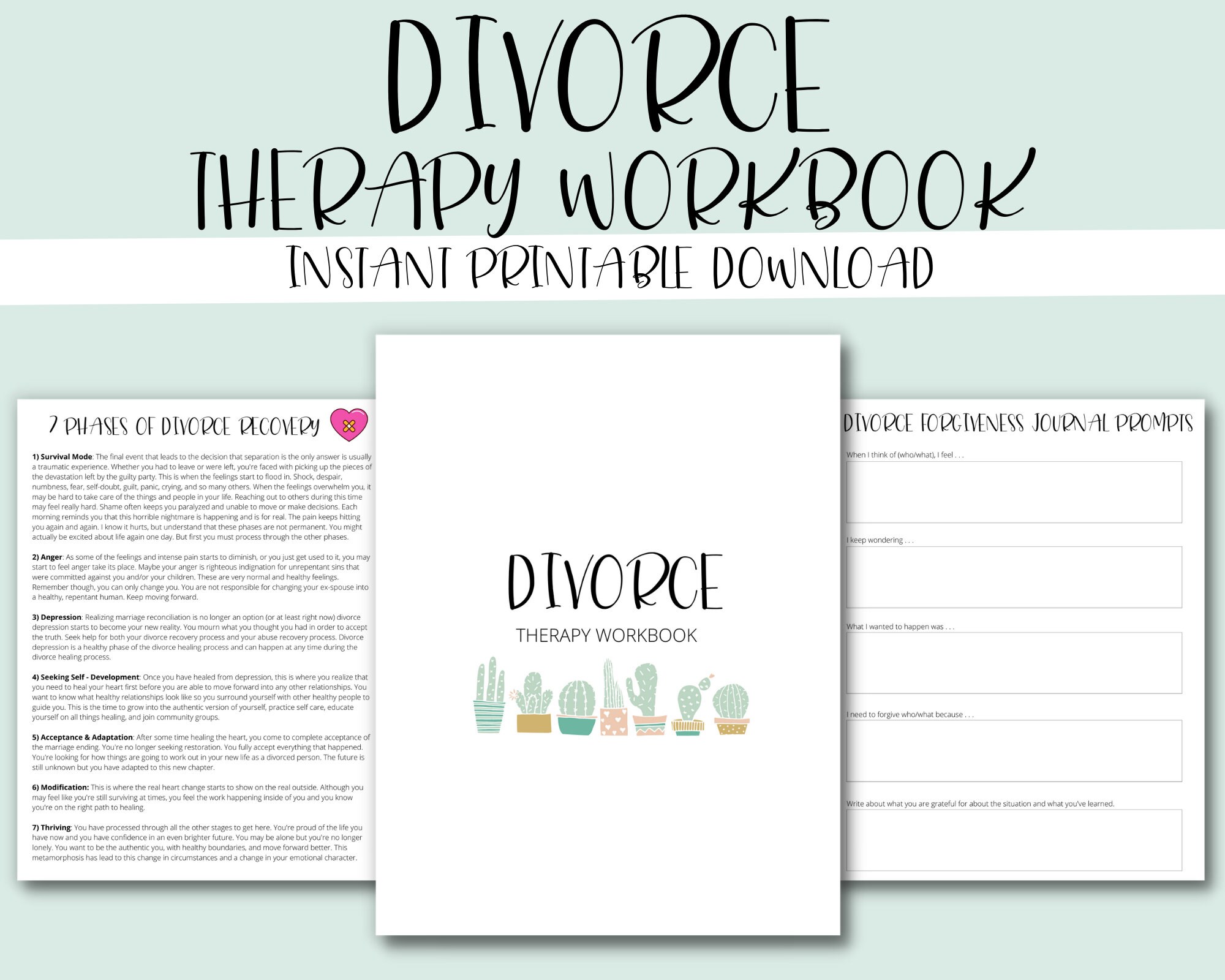 Divorce Therapy Workbook: Transition Separation Moving - Etsy