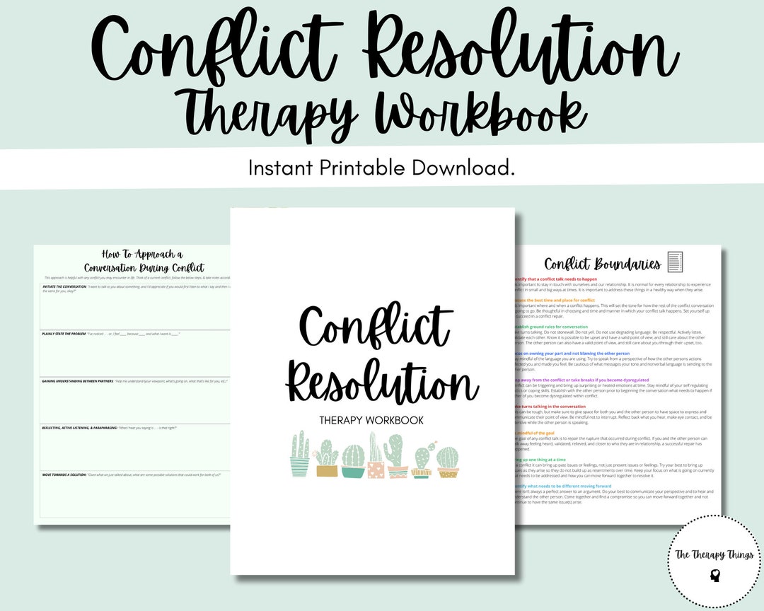 Conflict Resolution Therapy Workbook: Gift, Journal, Divorce ...