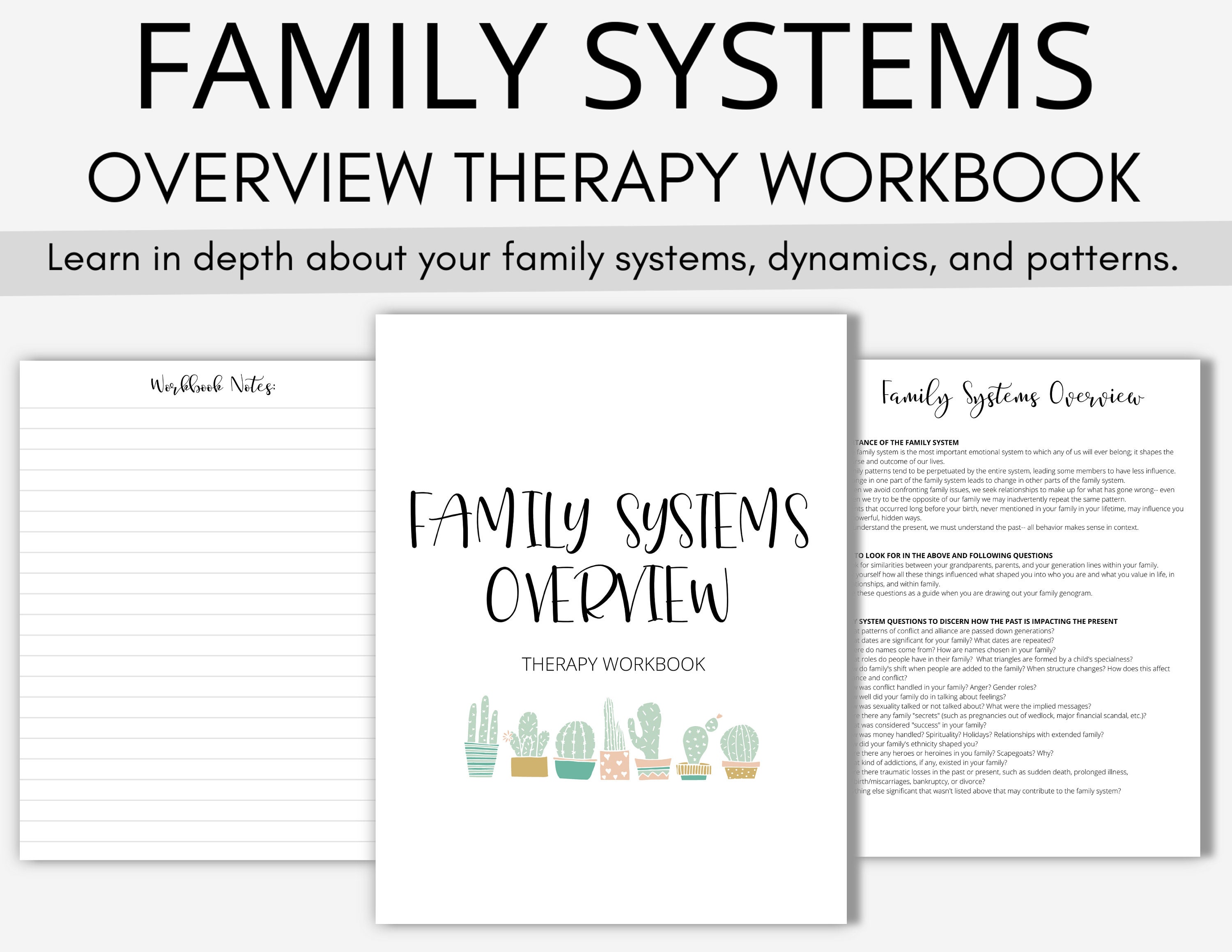 Family Systems Overview Therapy Workbook: Generations | Etsy