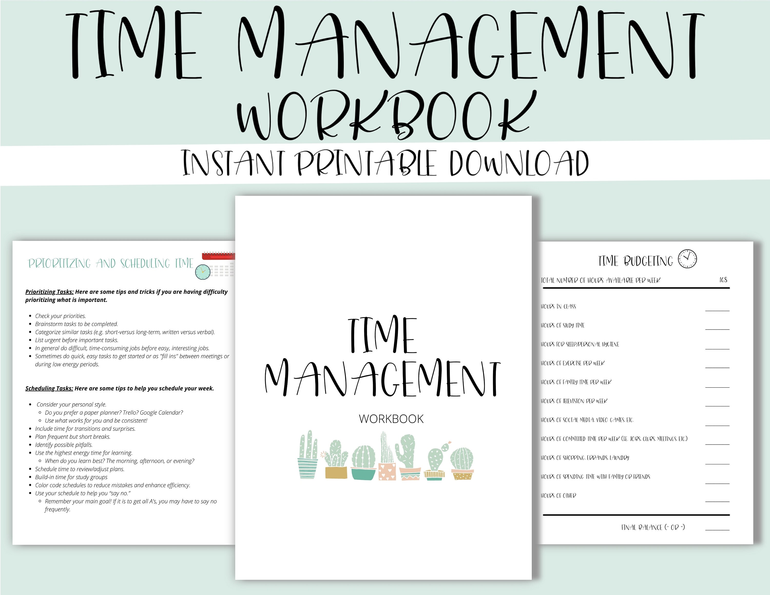 Time Management Workbook Printable Planner Time Manager Etsy time-management-workbook-printable-planner-time-manager-etsy