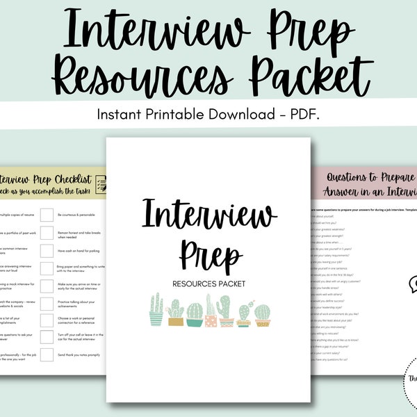 Job Interview Checklist Template - Etsy