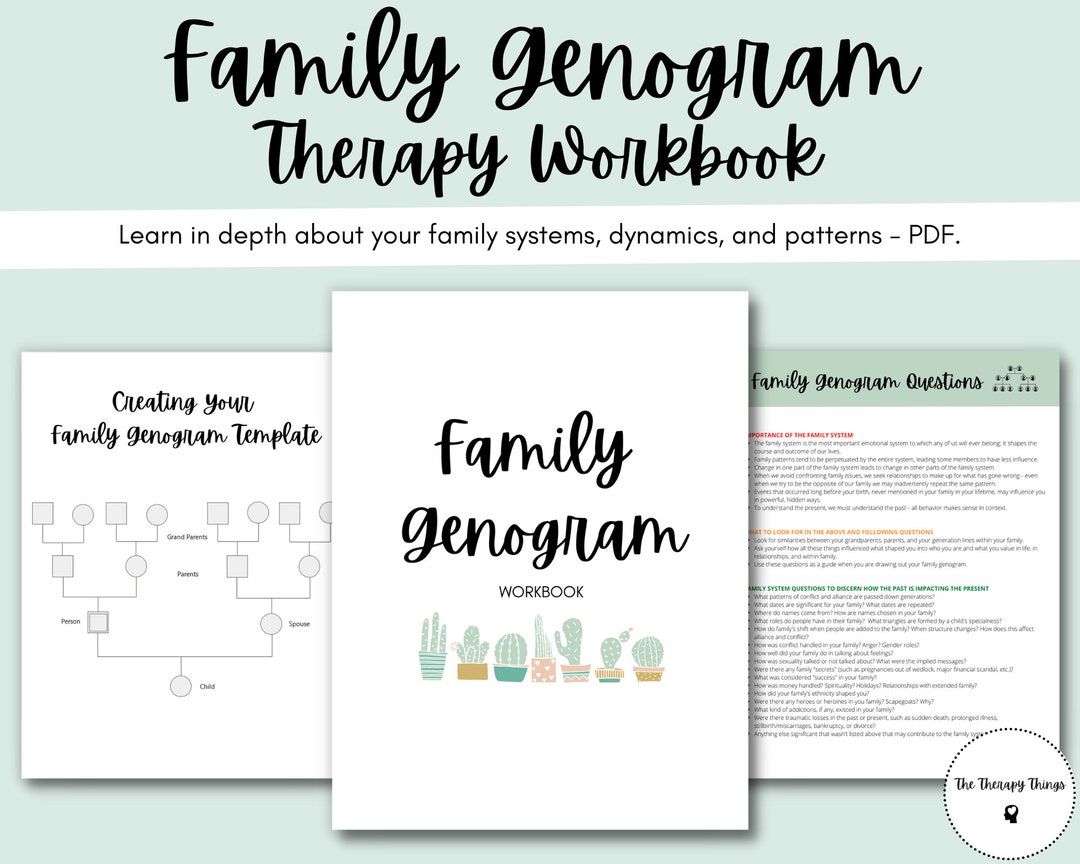 Family Genogram Therapy Workbook: Family Tree, Generations, Dynamics ...