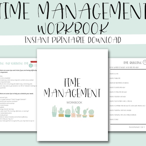 Time Management Workbook: Printable Planner Time Manager - Etsy