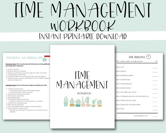 Time Management Workbook: Printable Planner Time Manager | Etsy