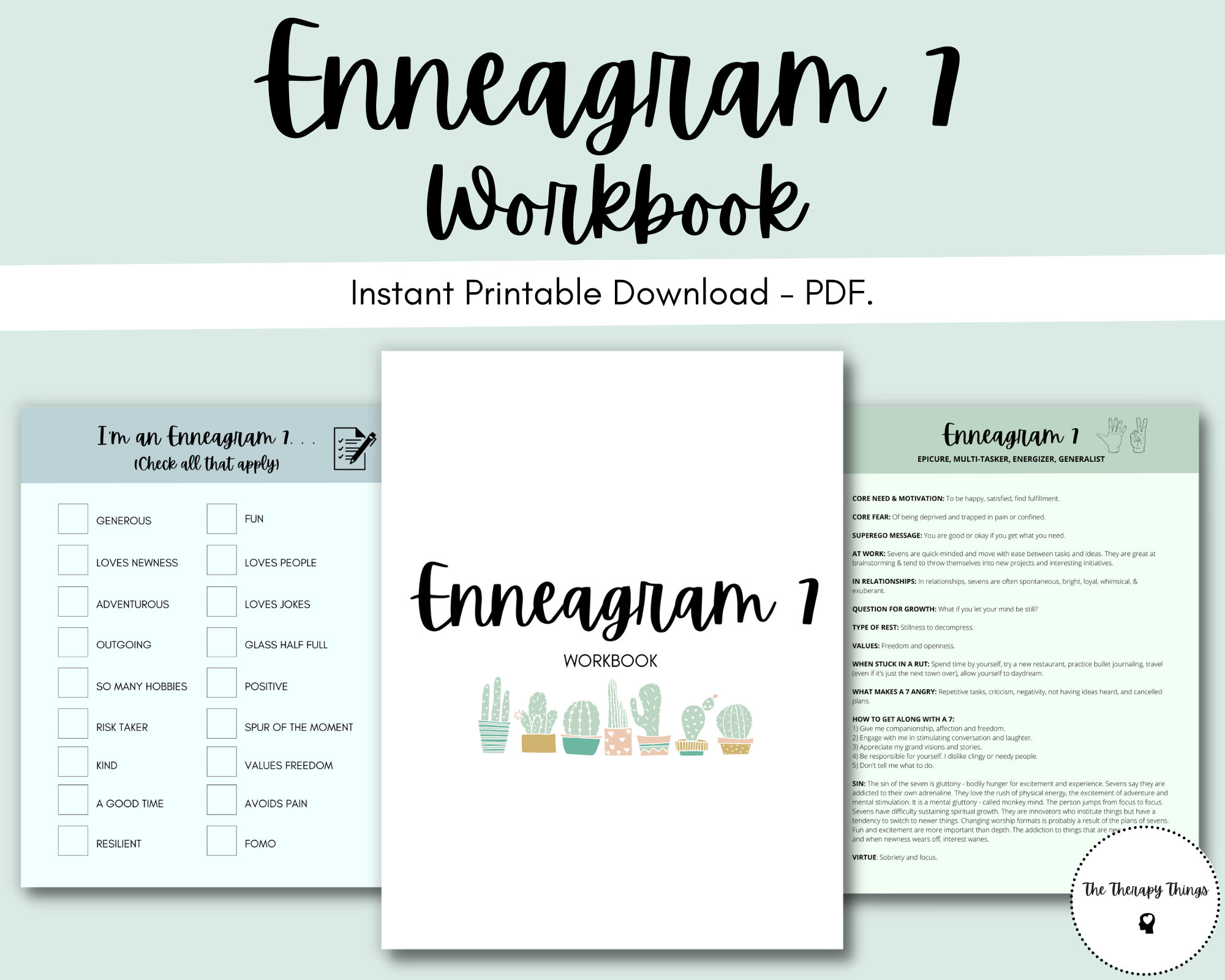 Enneagram 7 Workbook: Epicure, Multi-tasker, Energizer, Generalist ...