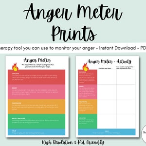 Anger Meter Printables: Monitor Anger, Manage Emotions, Mental Health ...