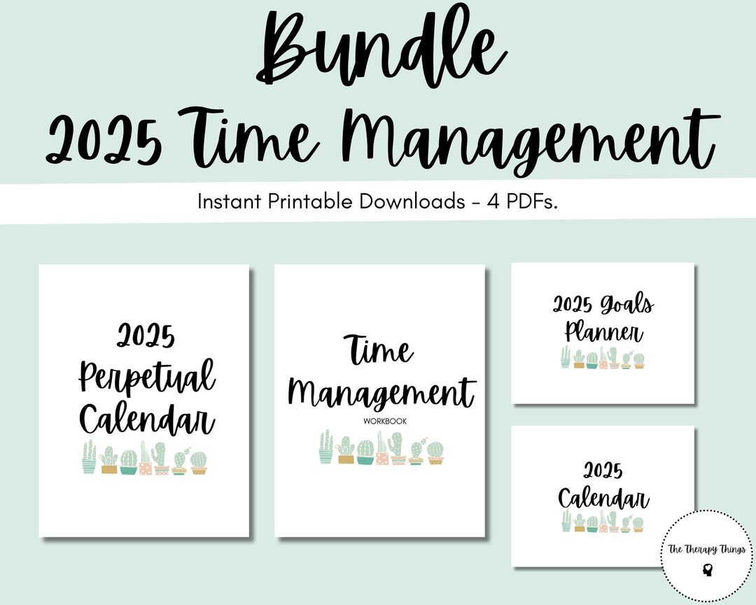 2025 Time Management BUNDLE: Workbook, Prioritizing, Tool, Calendars ...
