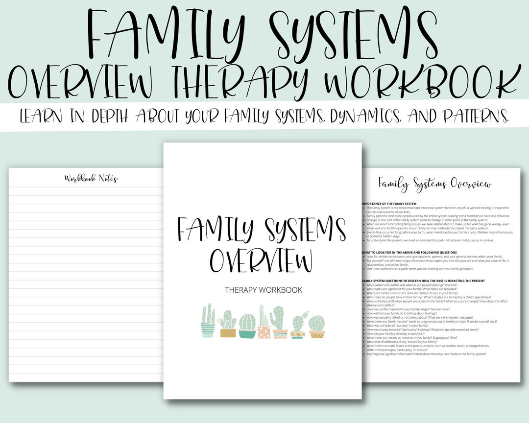Family Systems Overview Therapy Workbook: Generations - Etsy