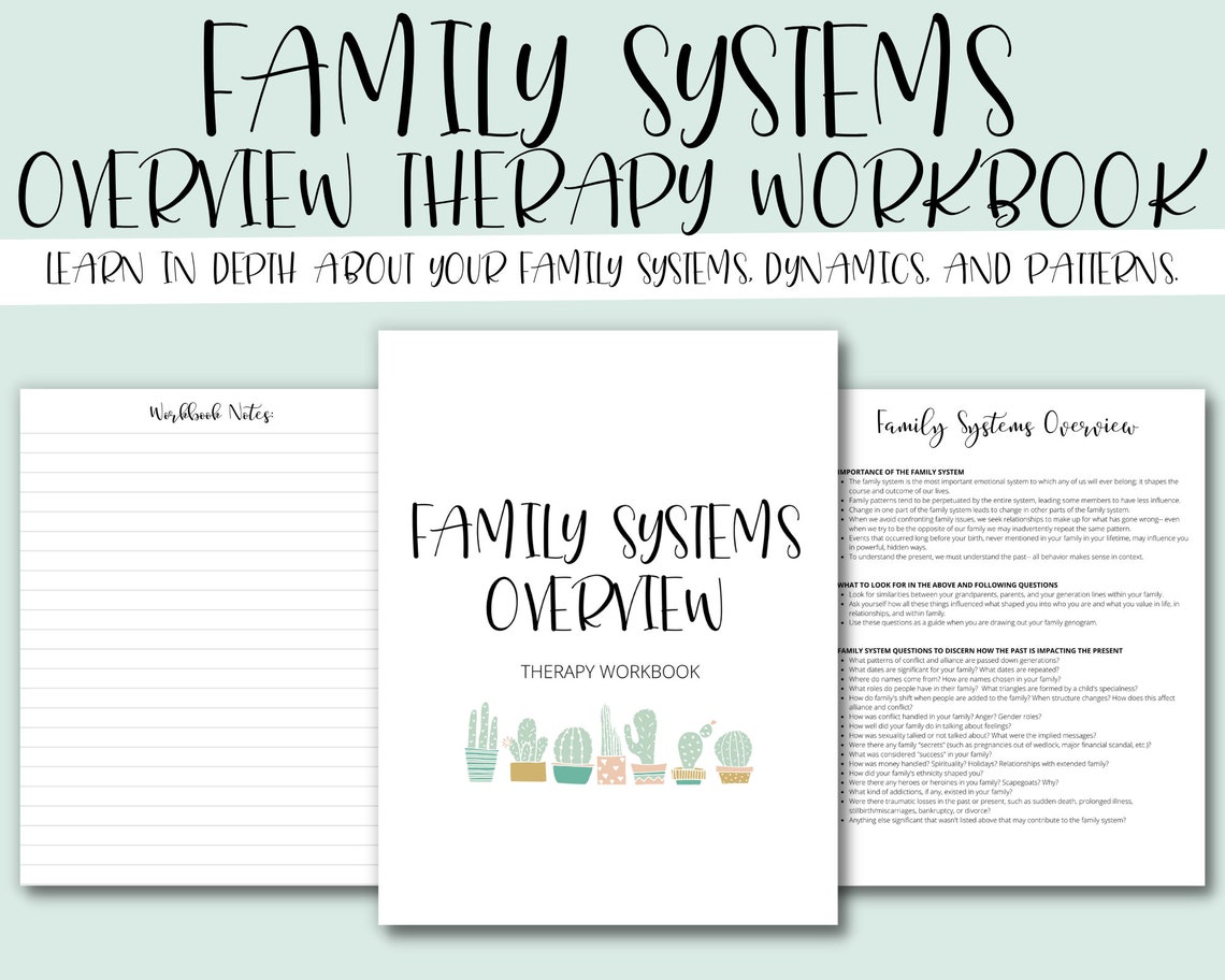 Family Systems Overview Therapy Workbook: Generations - Etsy