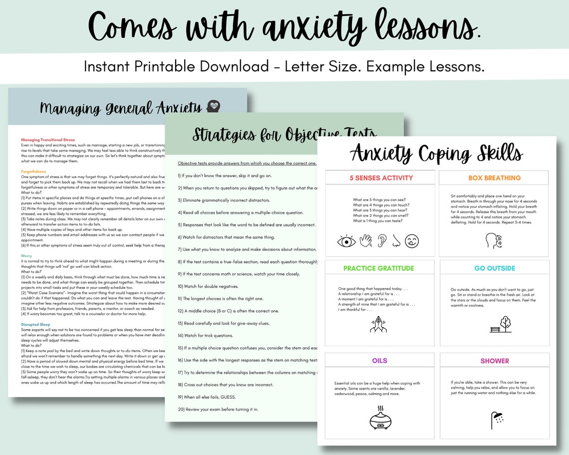 Test Anxiety Workbook: Tips to Reduce Test Anxiety, Test Taking ...