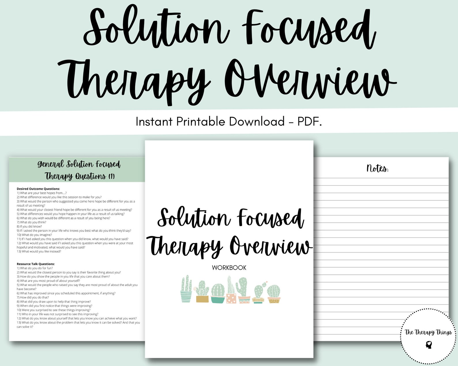 Solution Focused Therapy Overview Workbook: Brief Therapy, Therapy ...