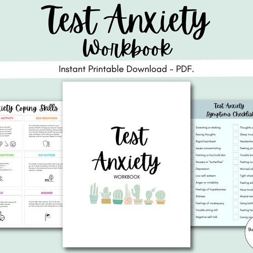 Test Anxiety Workbook: Tips to Reduce Test Anxiety Test - Etsy