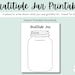Gratitude Jar Printable: Thankfulness, Self Care, Play Therapy ...