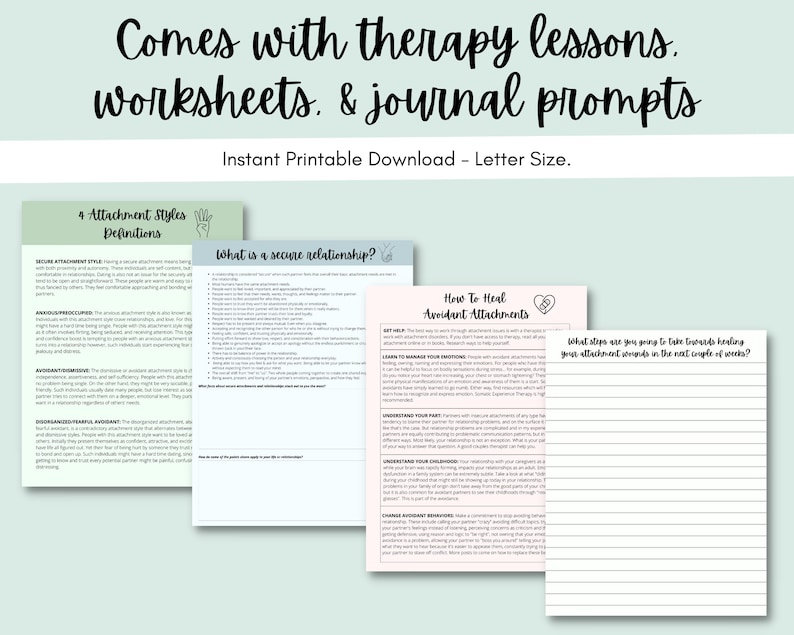Attachment Theory Therapy Workbook: Attachment Style, Secure, Avoidant ...