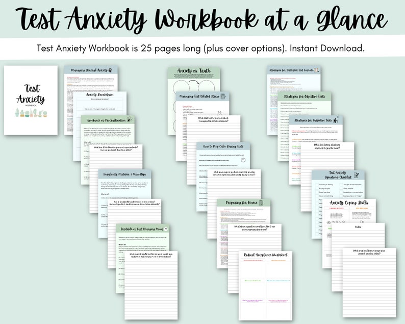 Test Anxiety Workbook: Tips to Reduce Test Anxiety, Test Taking ...