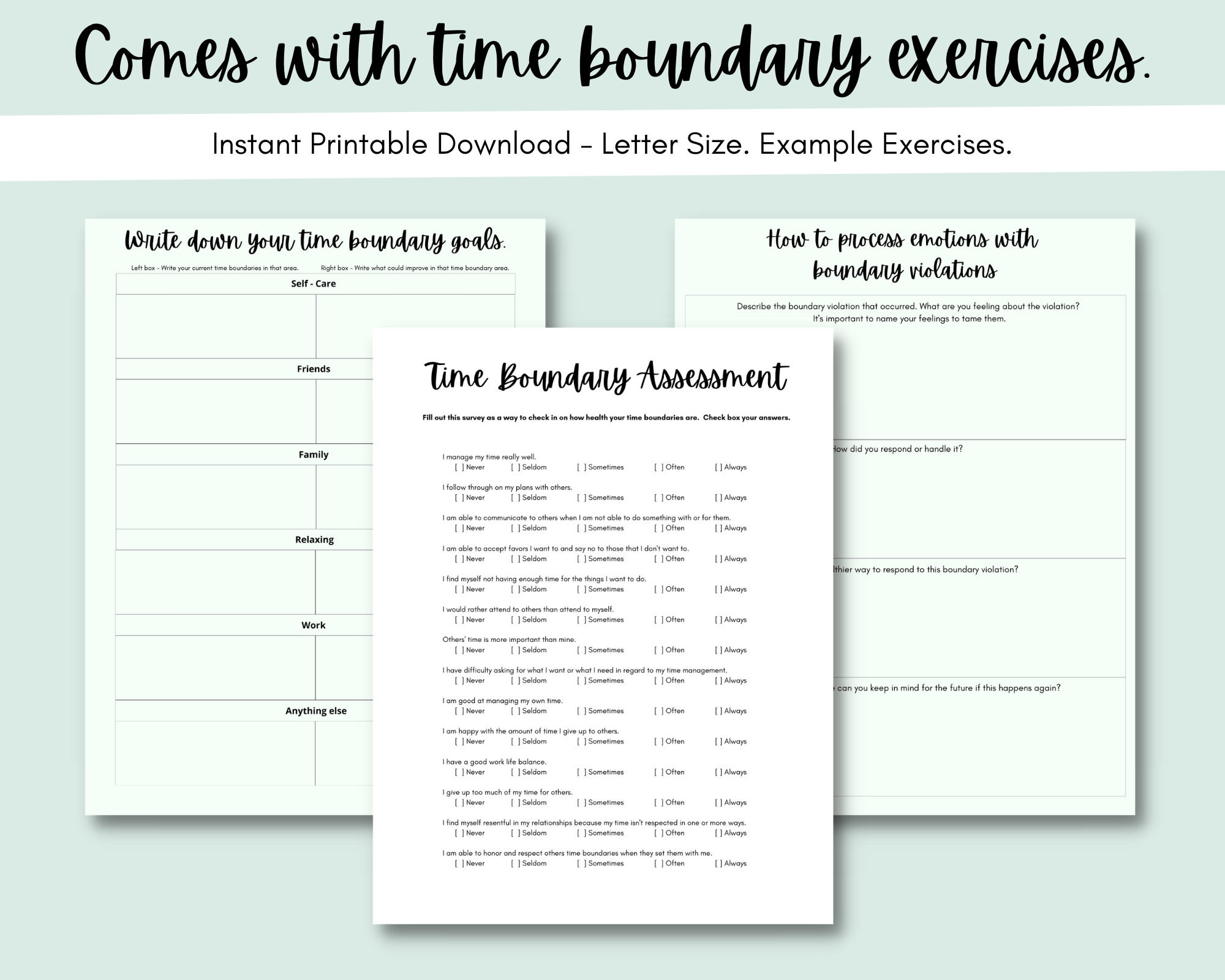 Time Boundaries Workbook: Time Management, Setting Healthy Time ...