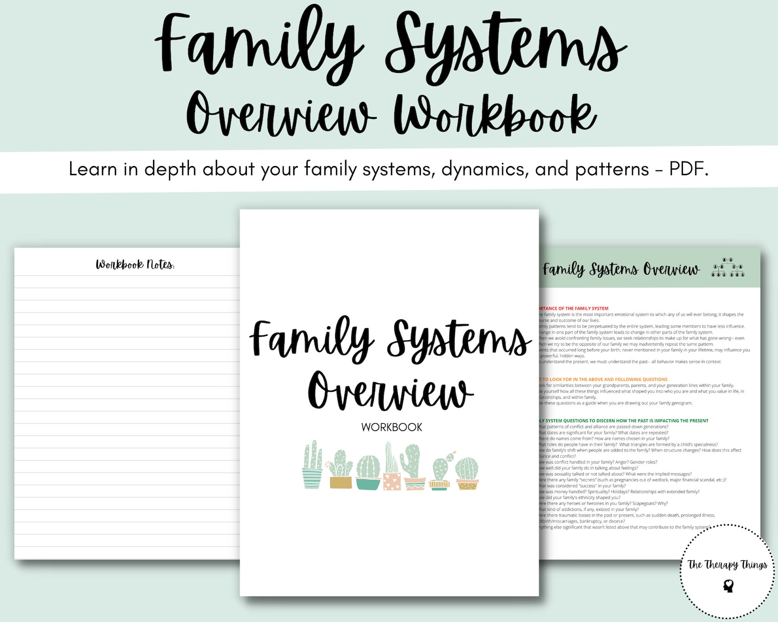 Family Systems Overview Therapy Workbook: Generations, Dynamics ...