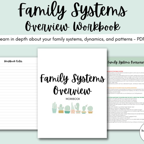 Family Systems Overview Therapy Workbook: Generations - Etsy